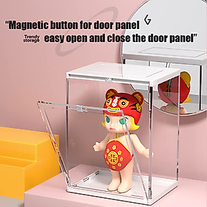 GOTO 12pcs Small Clear Display Cases for Blind Box Toy Pop Mart Bearbrick 100 Mini Action Figures Organizer Display Box Container Unit (12, 0.5L/Box)