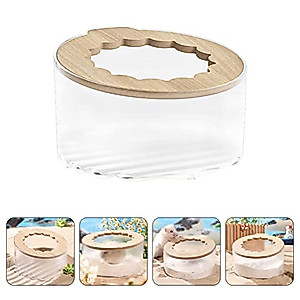 Ipetboom Terrarium Hamster Bath Room Plastic Small Pet Cage Clear Shower Tub Basin Wood Sand Container Pet Sandbox Sauna Toilet for Rat Mice Gerbil Plastic Containers