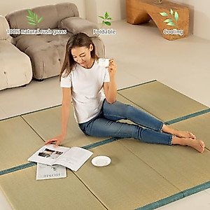 MustMat Tatami Futon Mattress Foldable Tatami Mat Twin Japanese Floor Mattress Rush Grass Floor Bed 35.4"x78.7"x1.2"(1 Piece)