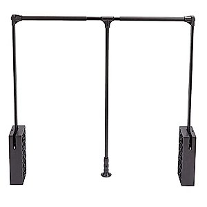 Pull Down Wardrobe Rail Lift Collapsible Closet Rod Retractable Wardrobe Lift Hanger Organizer Heavy Duty 22lb Load Capacity Adjustable Width 32.68-45.28inch,Coat Hook