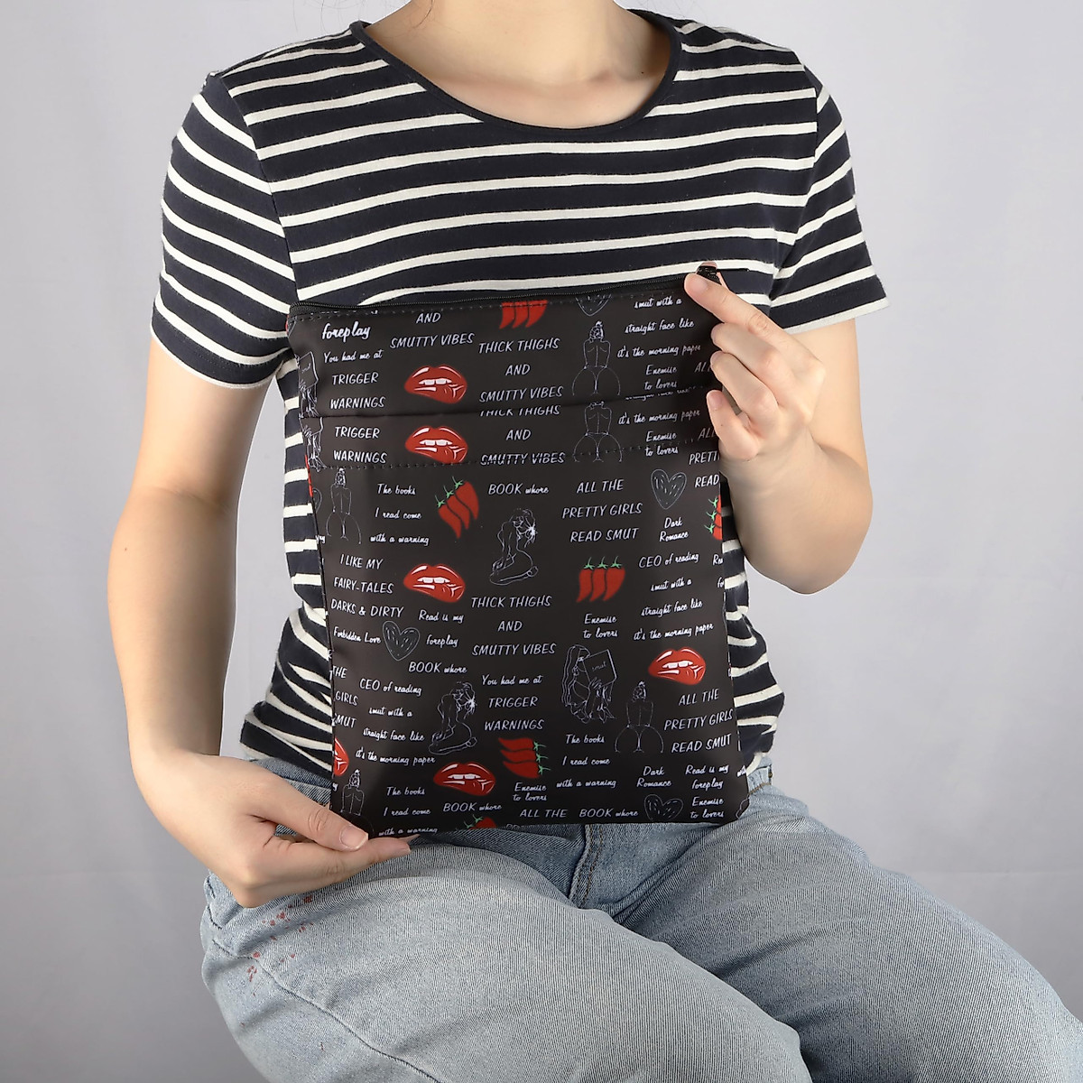 Smut Slut Book Sleeve Smut Reader Gift Smut Lover Gift Spicy Reader Gift (C-E-O Black BS)