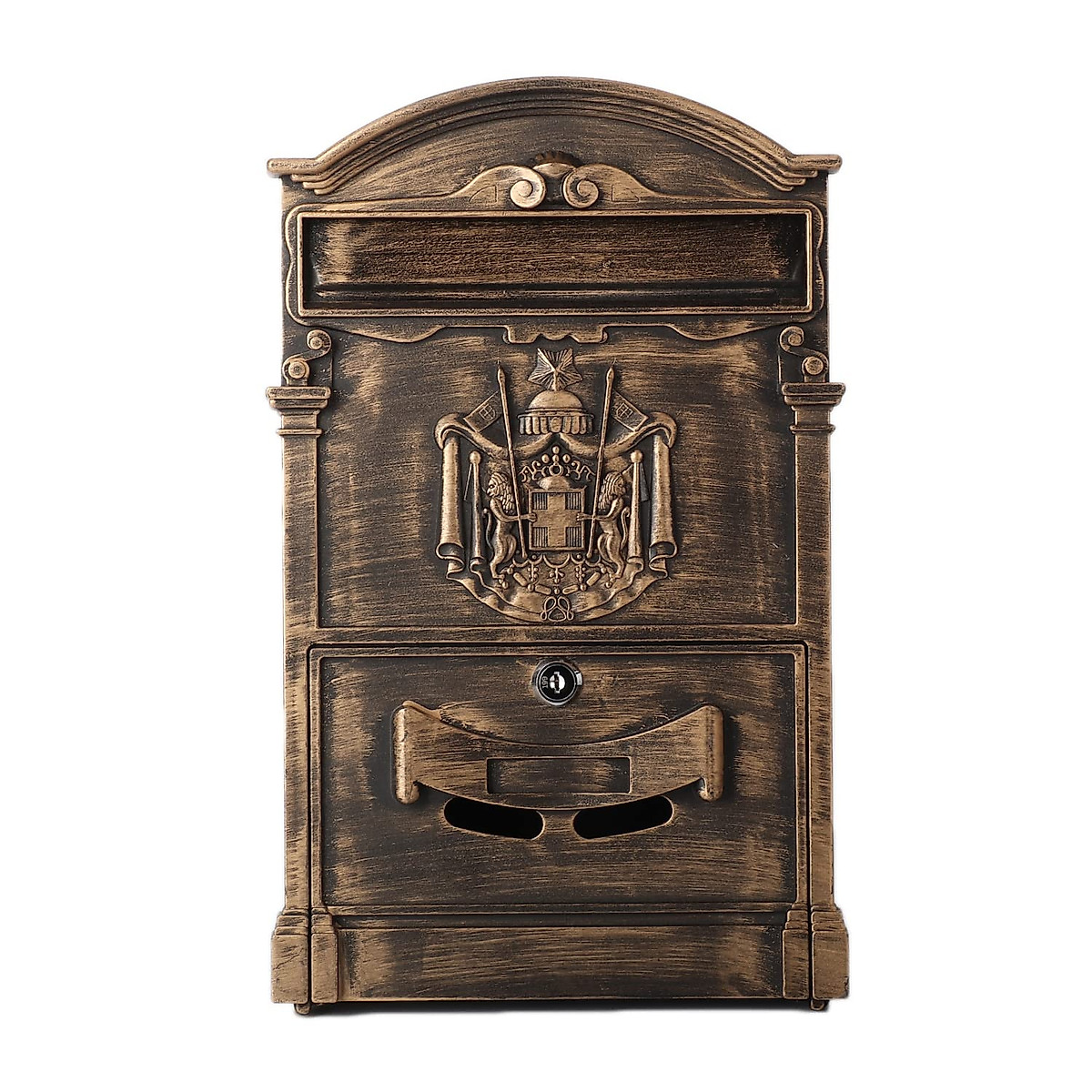 mopam Wall Mount Locking Mailbox Vintage Lockable Metal Mailboxes Large Capacity Postbox Security Mail Letter Post Box Outdoor Mail Box