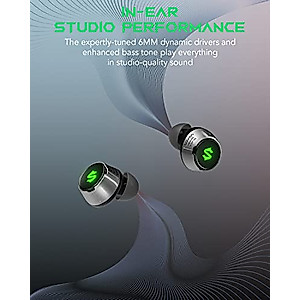 Black Shark Wireless Earbuds with 35ms Ultra-Low Latency, Gaming Bluetooth Earbuds with Studio-Quality Sound, Bluetooth 5.2, IPX5 Waterproof, 24h Listening Time, Clear Mics, Comfort Fit - Lucifer T4