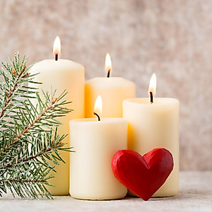 Unscented Pillar Candles - Set of 4 Ivory Pillar Candles - 3x6 Slow Burning Candles for Weddings & Table Centerpieces - Large Pillar Candles, PARNOO