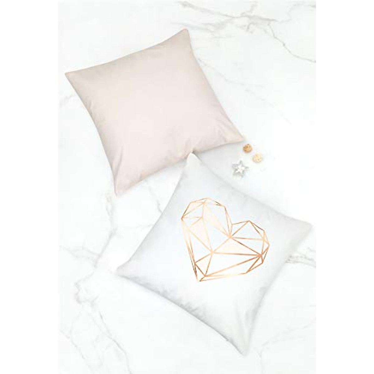 SUMGAR Throw Pillow Covers Pink Love Rose Gold White Pillowcase Teen Girls Geometric Cushion Case for Sofa Couch Bed Living Room Bedroom Office Set of 2, to Mom,18 x 18 inch