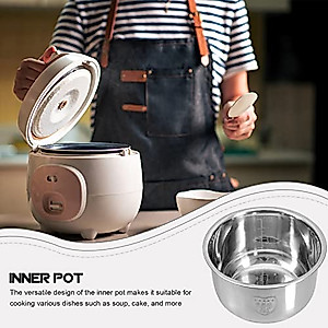 UPKOCH Inner Cooking Pot 2L Stainless Steel for Rice Cooker and Instant-pot Use Rice Cooker Liner Rice Cooking Container Rice Maker Accessories for Rice Maker Cooker