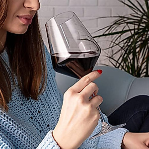 Krosno Red Wine Glasses | Set of 6 | 16.6 oz | Avant-Garde Collection | Crystal Glass | Perfect for Home, Restaurants and Parties | Dishwasher Safe