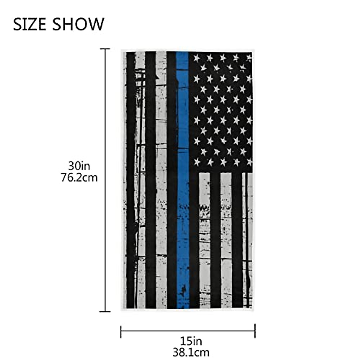 Thin Blue Line Police Flag Hand Towel 30 x 15 in