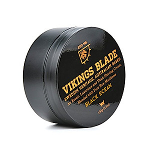 VIKINGS BLADE Luxury Shaving Cream, Black Ocean Scent, Silky Buttery Smooth, Surfactant Base. Refreshing, Clean, Close, FOAMING Shave Cream