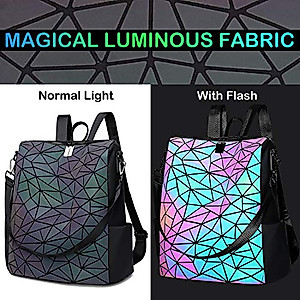 Geometric Backpack Luminous Backpacks Holographic Reflective Bag Lumikay Bags Irredescent Large Rainbow Purses Wallet Set B2