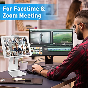 AboveTEK Elegant Tablet Stand, Aluminum iPad Stand Holder, Desktop Kiosk POS Stand for 7-13 inch iPad Pro Air Mini Galaxy Tab Nexus, Tablet Mount for Store Showcase Office Reception Kitchen Countertop