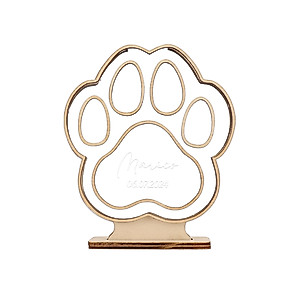 Personalized Pet Hair Keepsake Box for Dog and Cat Fur,Custom Dog Keepsake Memorial Box,Engraved Wood Memorial Box,Dog Paw Pet Storage Box for Dog and Cat Ashes, Loss Sympathy Gifts for Pet Lovers