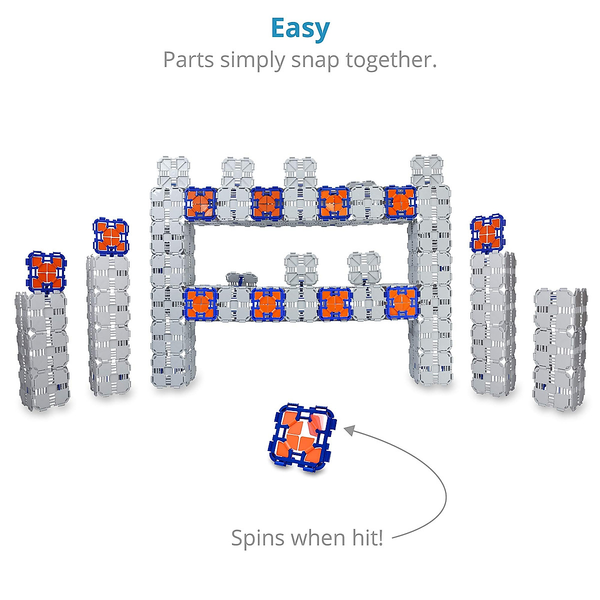 Blaster Boards - 6 Pack | Kids Fort Building Kit for Nerf Wars & Creative Play | 276 Piece Set
