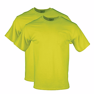 Gildan mens Dryblend Workwear T-shirts With Pocket, 2-pack T Shirt, Safety Green, 3X-Large US
