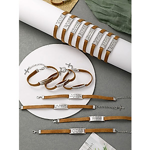 WILLBOND 30 Pcs Inspirational Message Leather Bracelet for Women Christian Engraved Ornament Jewelry Gift Religious Gifts for Women Motivational Quotes Women's Wrap Bracelets(Religion Style)