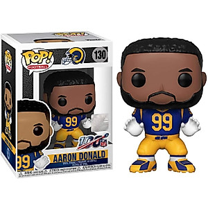 POP Football: Rams - Aaron Donald Funko Vinyl Figure (Bundled with Compatible Box Protector Case), Multicolor, 3.75 inches
