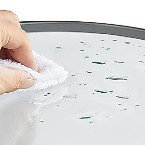 Yaheetech Black Glass End Table Set of 2, Round Side Table Modern Style Tall End Table Accent Table with Glass Top & Metal Frame, 2pcs Glass Side Table for Living Room, Balcony, Bedroom