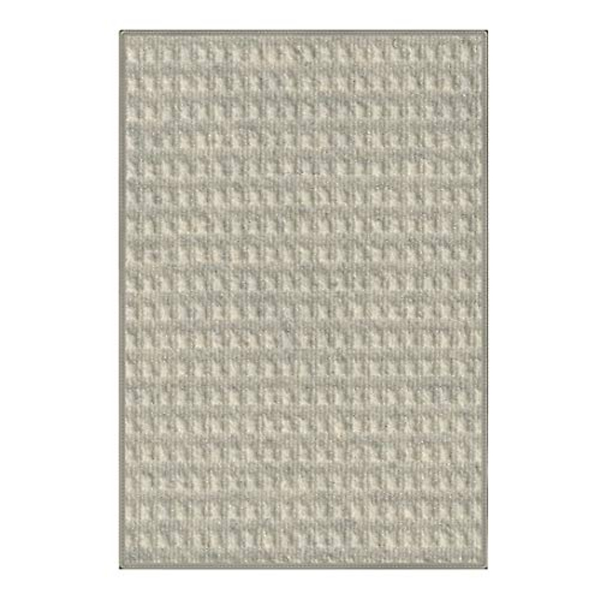 5'x12' - Limestone, Waffle Pattern - Indoor/Outdoor ECO-Friendly DuraKnit Pile & Loop Carpet Area Rugs & Runners