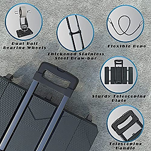 Antetek Folding Hand Truck, 500 lbs Capacity Heavy Duty Luggage Cart, Foldable Hand Cart with 6 Wheels & 2 Ropes, Compact Utility Dolly Platform Cart for Luggage, Personal, Travel, Moving, Office