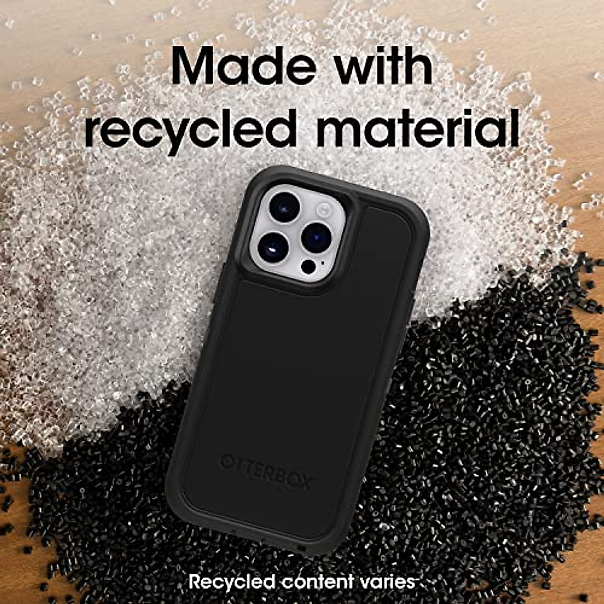 OtterBox iPhone 14 Pro (ONLY) Defender Series XT Case - BLACK , screenless, rugged , snaps to MagSafe, lanyard attachment