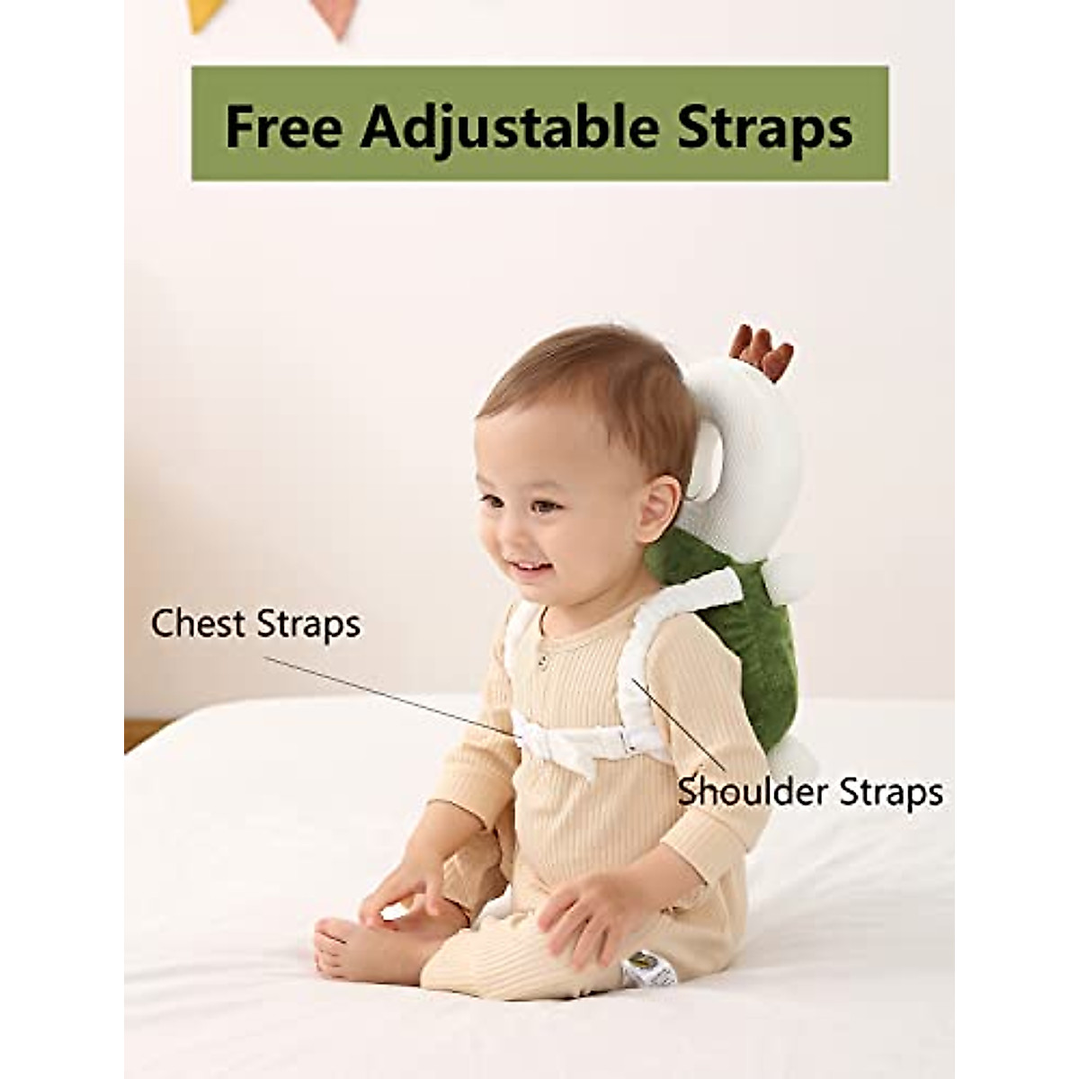 Baby Walker Head Protector Backpack Wear,Toddler Head Protection Safety Pad,Turtle