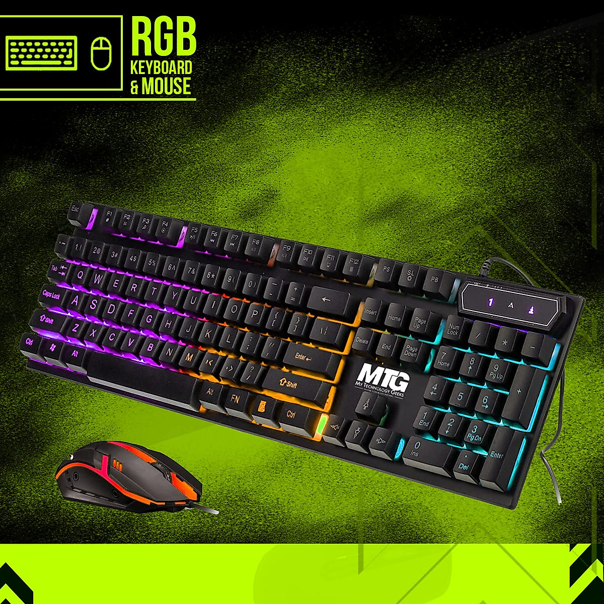 Gaming Desktop PC Intel Core i5 8th Gen, TechMagnet Heera, RX 550, 16GB RAM, 1TB SSD | 3TB HDD, MTG New 24 Inch Monitor, RGB Keyboard Mouse, Headphone, Webcam, Win 11 (Renewed)