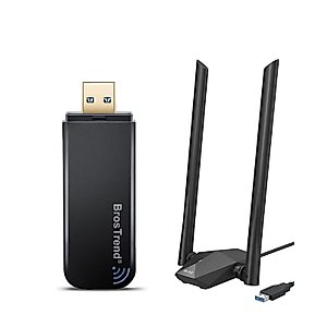 BrosTrend AX1800 USB WiFi 6 Adapter for Long Range and AC1200 Wireless USB WiFi Network Adapter for Laptop, Desktop PC
