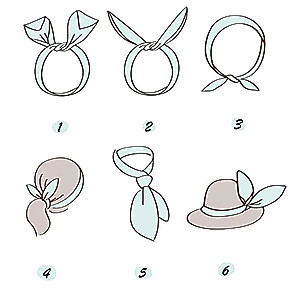 ONEYE Wire Headbands for Women Paisley Twist Bow Hair Bands Bunny Ears Headwraps Wire Hair Holder Hair Accessories for Workout Yoga Running Soccer Sports Pack of 6