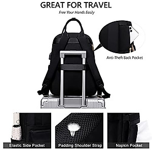 JEEHAN Travel Backpack Purse for Women 15.6 Inch Laptop Bag with USB Port Fashion Waterproof Backpacks Carry On Small Teacher Backpack Daypacks for College Work