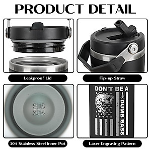 qchdln Fisherman Gifts For Men - Cool American Flag Cup - 30oz Insulated Fishing Tumbler with Handle - Fathers Day,Birthday,Christmas Gifts for Dad,Grandpa,Husband,Uncle