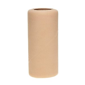 Falk Fabrics Tulle Spool for Decoration, 6-Inch by 25-Yard, Beige
