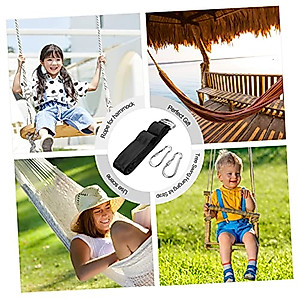 Toddmomy 1 Set Children's Swing Chair Baby Sets Kids Suit Swing for Kids Tree Swing Kit Swing Set Hanging Kit Outdoor Swing for Kids Rope for Hammock Tree Swing Hanging Kit Strap Black Tie