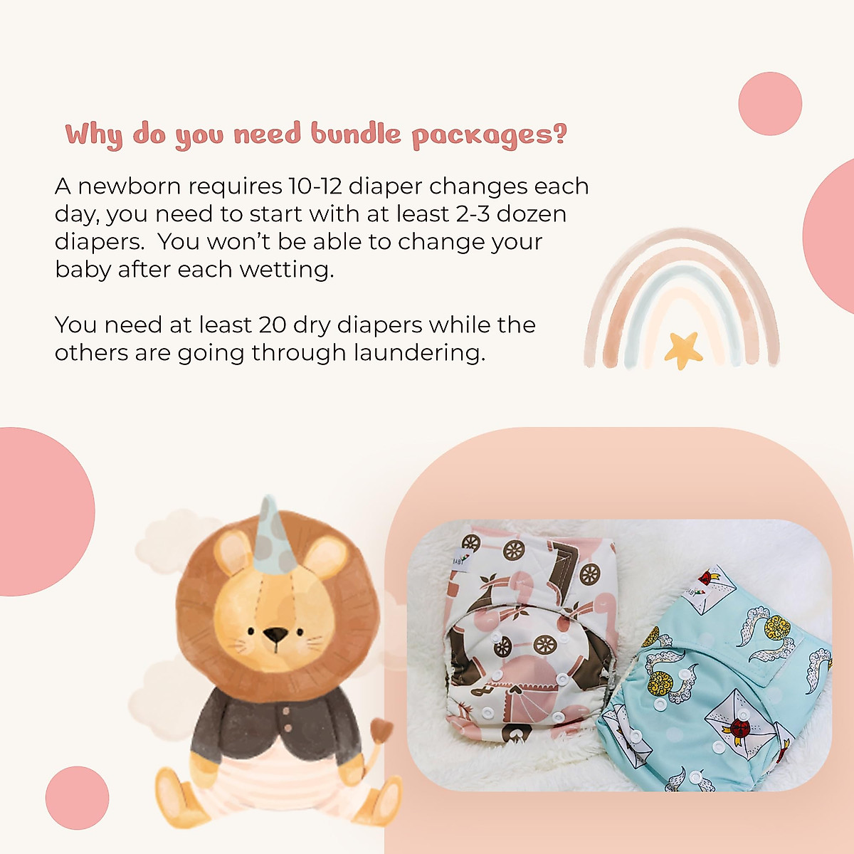 KaWaii Baby Reusable unisex Cloth Diaper Shells, One Size Adjustable Washable Leak-proof Pocket Baby Nappies - 20-Pack