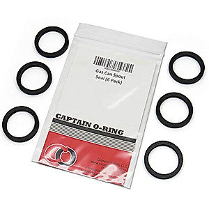 (6 Pack) Gas Can Spout Gasket Seals - Universal Rubber Replacement Gasoline/Fuel Jug Washer Seals (Upgraded Version, Compatible with Ethanol, Stabilizer, etc)