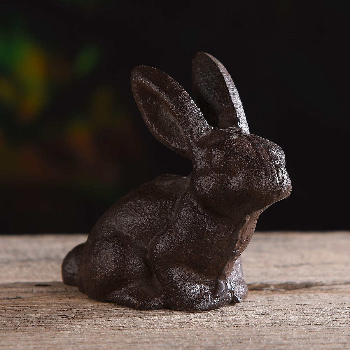 BRASSTAR Cast Iron Rabbit Statue 3.1”Garden Home Office Desk Decor Paperweight Collection Animal Figurine TQZDPT44
