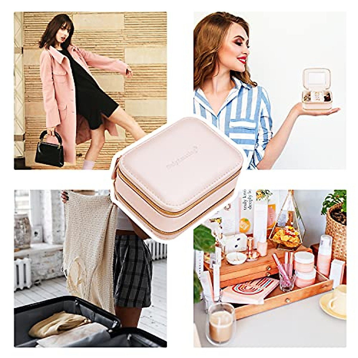 onlyamazing Mini Jewelry Travel Case,Small Travel Jewelry Organizer Portable Jewelry Box Travel Mini Storage Organizer