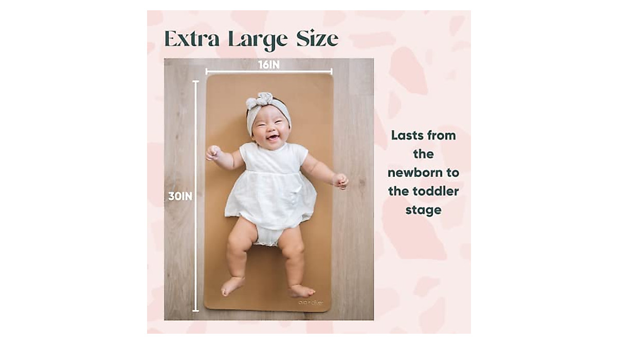 ava + oliver Vegan Leather Baby Changing Mat Bundle | Grey Rectangular and Pink Scallop — 🛍️ The ...