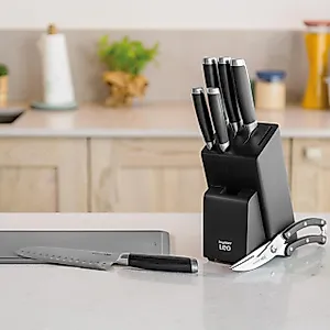 Berghoff Graphite Santoku Knife 7", Stainless Steel Sharp Wide Blade, Soft-touch Handle, Cutting Slicing Chopping Fruit Vegetable Fish Meat, Well Balanced