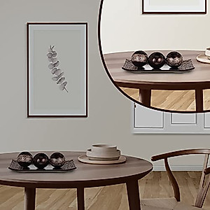 HomeRoots Tray and Orbs Balls Set of 3 | Beautiful Decoration Centerpiece, Home Decor | Decorative Accents Balls for Living Room, Coffee and Dining Table Décor (Brown)