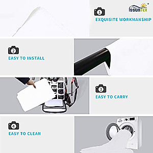 ISSUNTEX 6X9 ft Background Muslin Backdrop, Photo Studio, Collapsible High Density Screen for Video Photography and Television-White