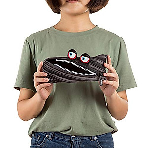 ZIPIT Wildlings Pencil Case for Kids | Pencil Pouch for School, College and Office | Pencil Bag for Boys & Girls (Black)