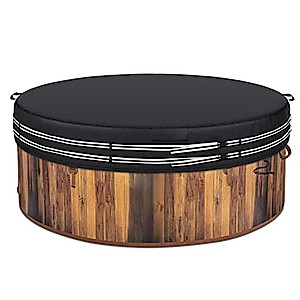 Round, Waterproof spa covers for Hot Tub, 600D Heavy Duty Replacement, Outdoor Patio hot tub cover Protector Cover, with Straps -Fit 80" D x 14" H