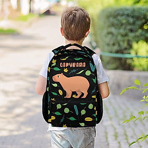 CUSPCOD Capybara Backpack for Girls Boys, 16 Inch School Bookbag with Adjustable Straps, Travel Bag Durable, Lightweight, Large Capacity