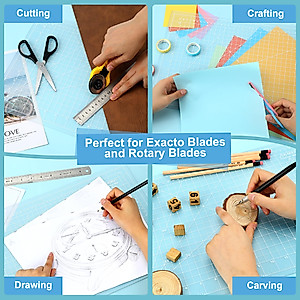 Semi-transparent Cutting Mat 18" x 12" Self Healing Sewing Mat, Idemeet Rotary Cutting Sewing Mat for Crafts, 5-Ply Blade Table Protector for Fabric Leather Cutting Quilting Modeling Hobby Project, A3