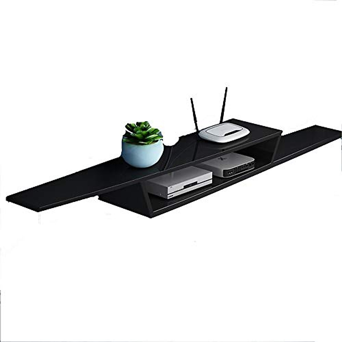 PIBM Stylish Simplicity Shelf Wall Mounted Floating Rack Shelves Wooden Living Room Background Wall,9 Types Avaliable, 150cmblack1#