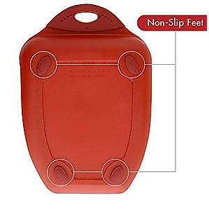 Dexas Chop & Scoop Cutting Board, 9.5 by 13 inches, Solid Red