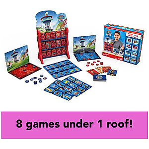 Spin Master Games PAW Patrol, Games HQ Board Games for Kids Checkers Tic Tac Toe Memory Match Bingo Go Fish Card Games PAW Patrol Toys, for Preschoolers Ages 4 and up