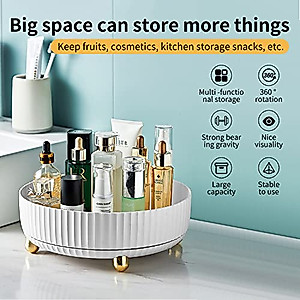Lazy Susan, Makeup Organizer,Turntable Organizer for Cabinet, Plastic Rotating Turntray Container Bins, Round Spinning Organization for Pantry, Fridge, Countertop, Vanity, Spices, Condiments (Large)