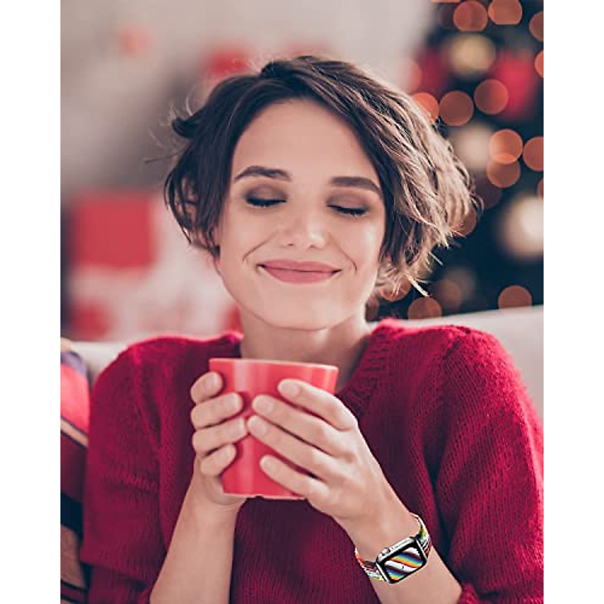 Atenzol Braided Solo Loop Compatible with Apple Watch Bands 38mm 40mm 41mm 42mm 44mm 45mm 49mm Women Men, Adjustable Buckle, Stretchy Elastics Sport Wristband for iWatch Ultra 8 7 6 SE 5 4 3 2 1 (1-Rainbow+Pride Edition, 38mm 40mm 41mm)