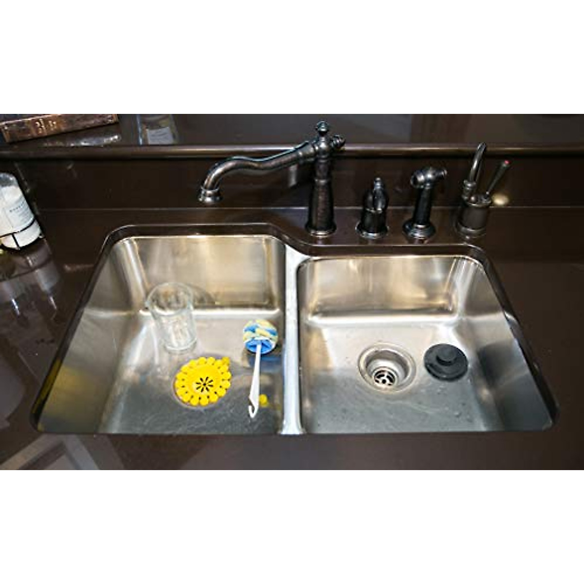 Compac Sink Daisy Scented Kitchen Sink Strainer infuses & Freshens Your Sink, Must Have Kitchen Sink Accessories, Sink Drain Strainer - Catcher, Yellow, Lemon Scent, 6 Count, (3 Packs of 2)
